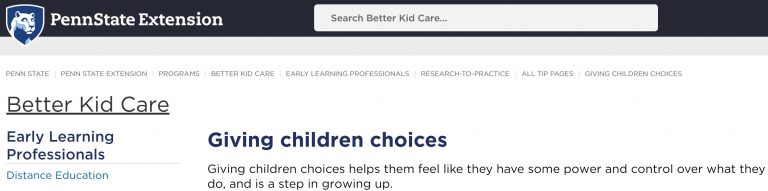 Giving Children Choices - PRISM
