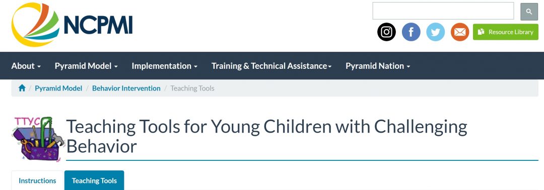 NCPMI Teaching Tools for Young Children with Challenging Behavior - PRISM
