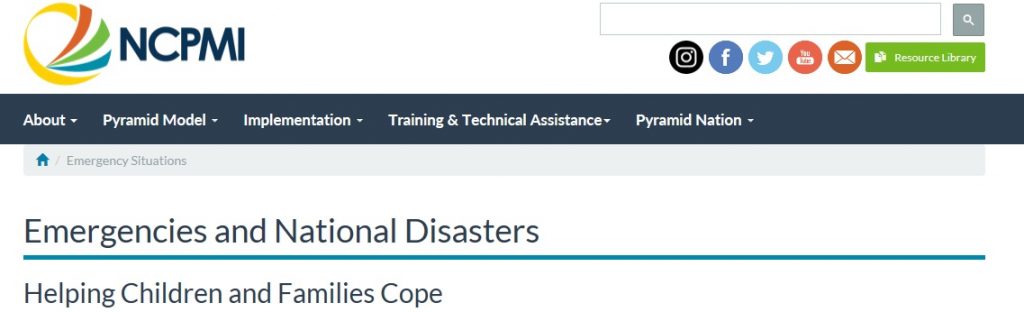 NCPMI Emergencies and National Disasters: Helping Children and Families ...