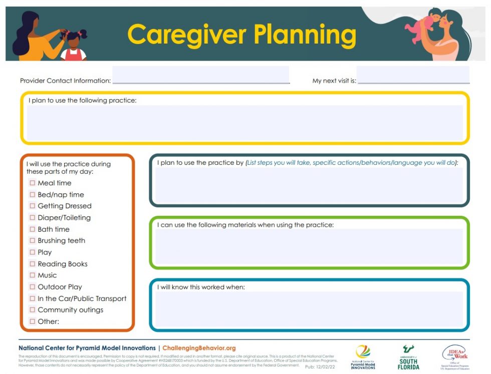 NCPMI Caregiver Planning Form - PRISM